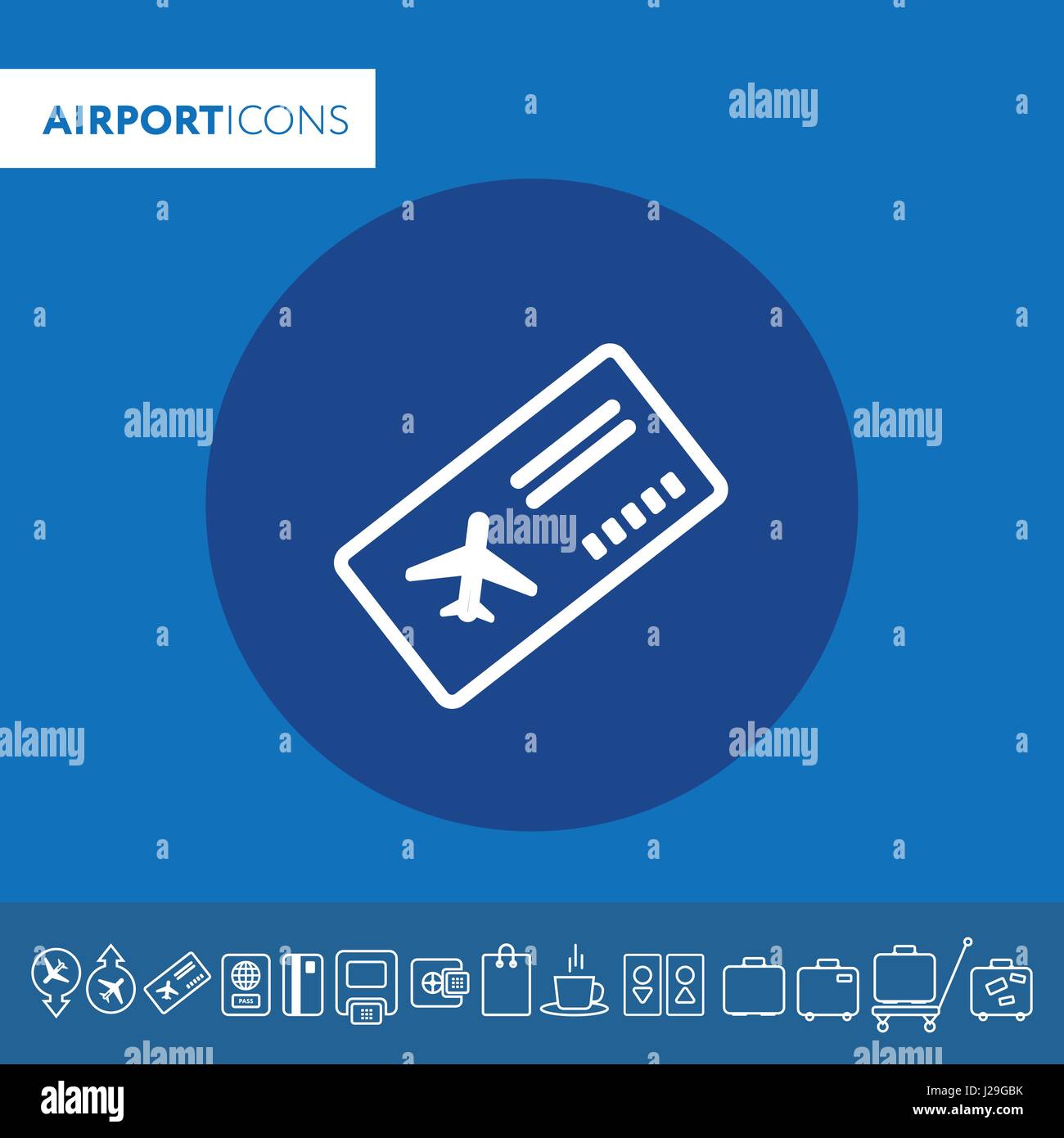Boarding pass thin icon illustration Part of travel icons set. Vector ...