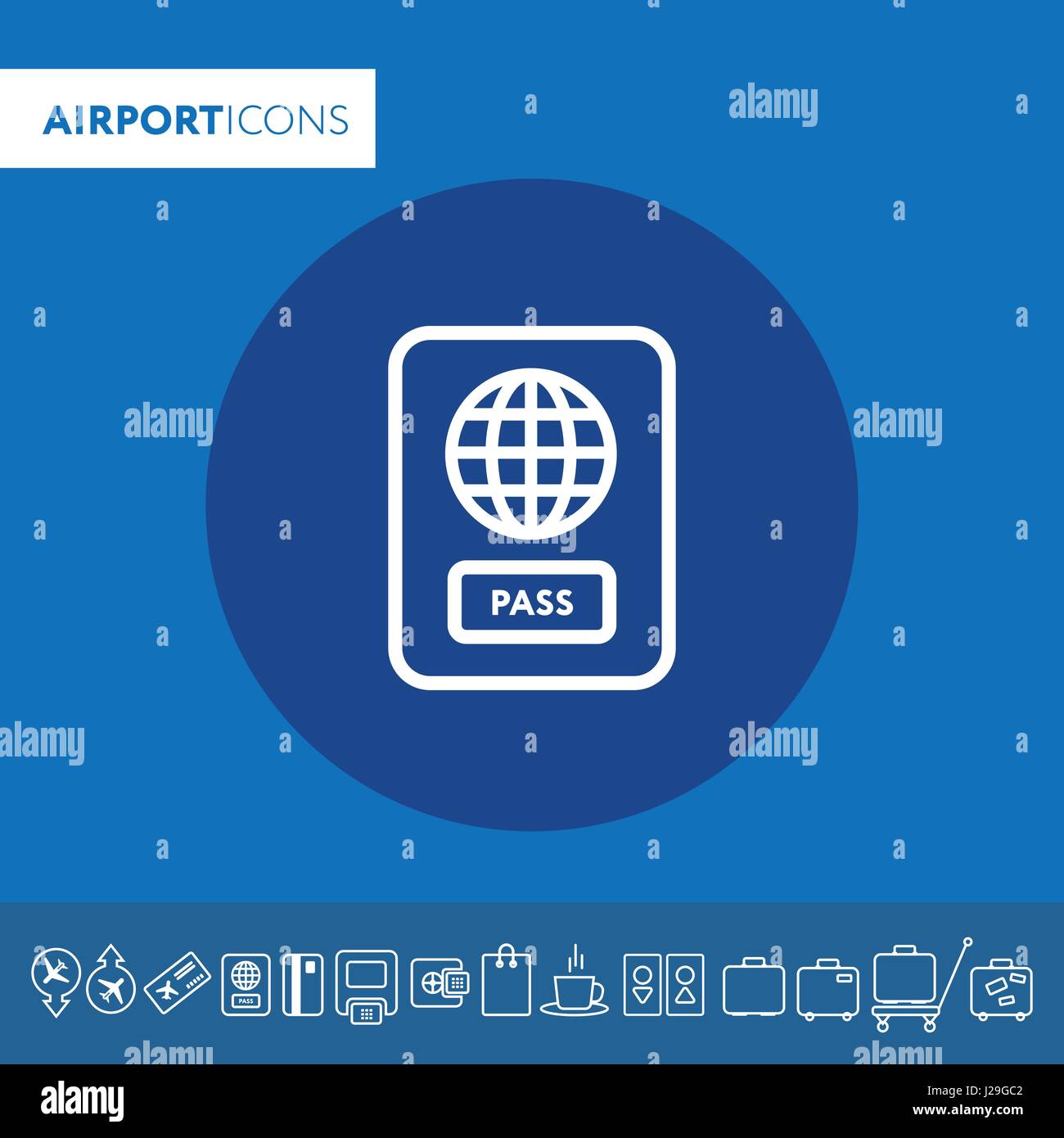 Vector Passport icon.Icon on a blue background Stock Vector Image & Art ...