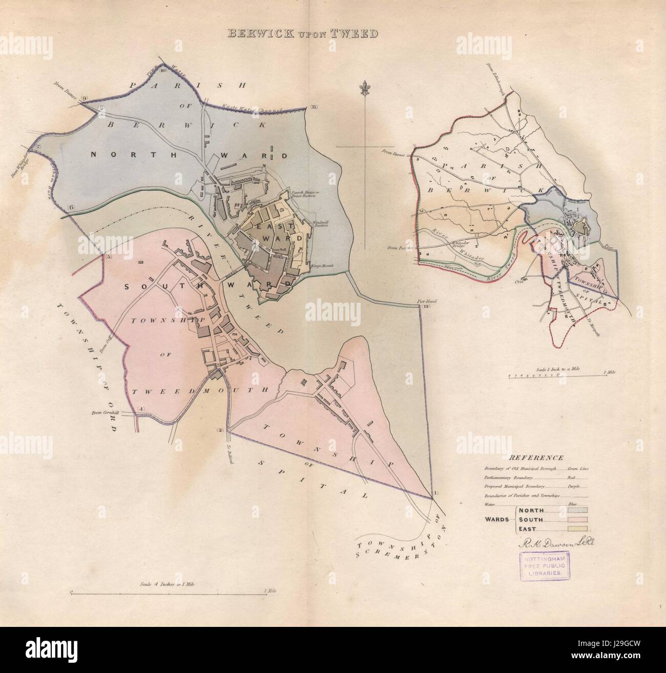 Tweed outline map hi-res stock photography and images - Alamy