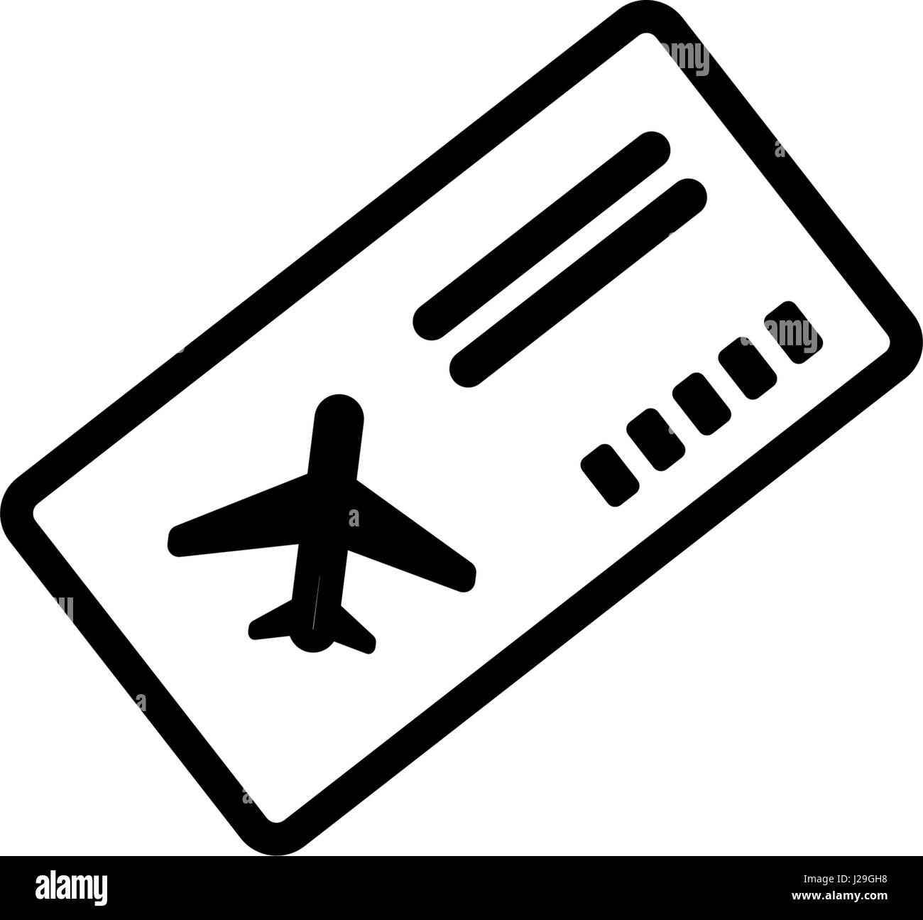 Boarding Pass Thin Icon Illustration Part Of Travel Icons Set Vector Isolated On White