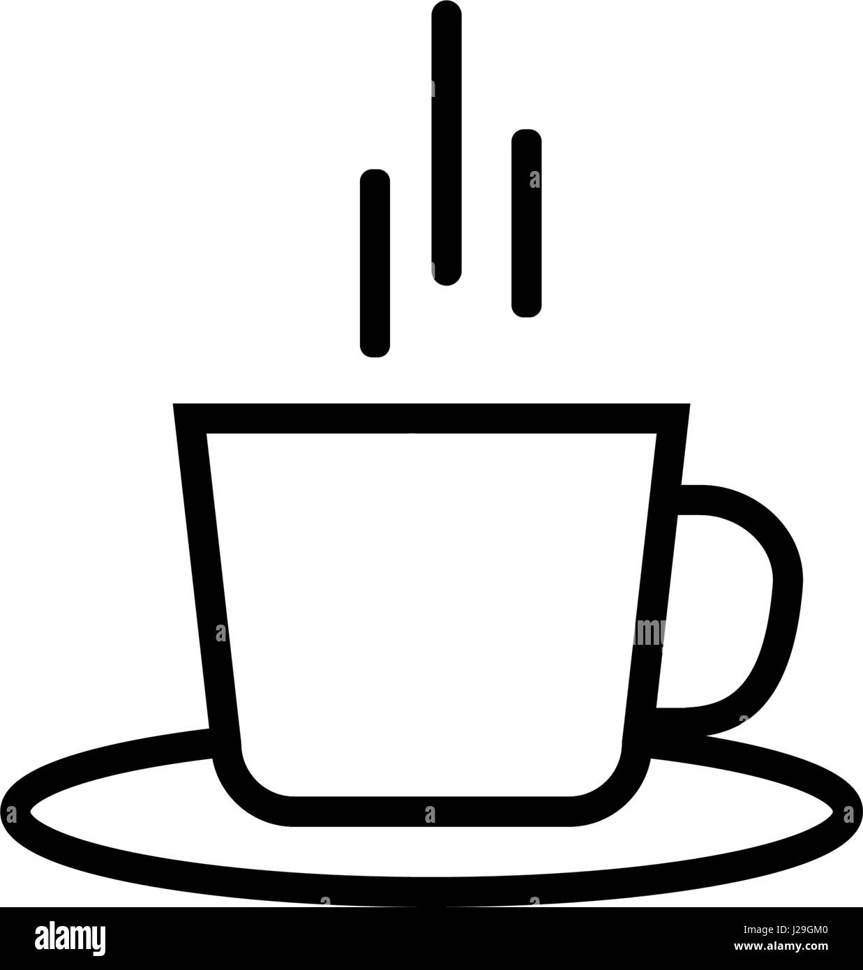 Coffee glass sign icon. Vector.Drinks on the plane. Isolated on white ...