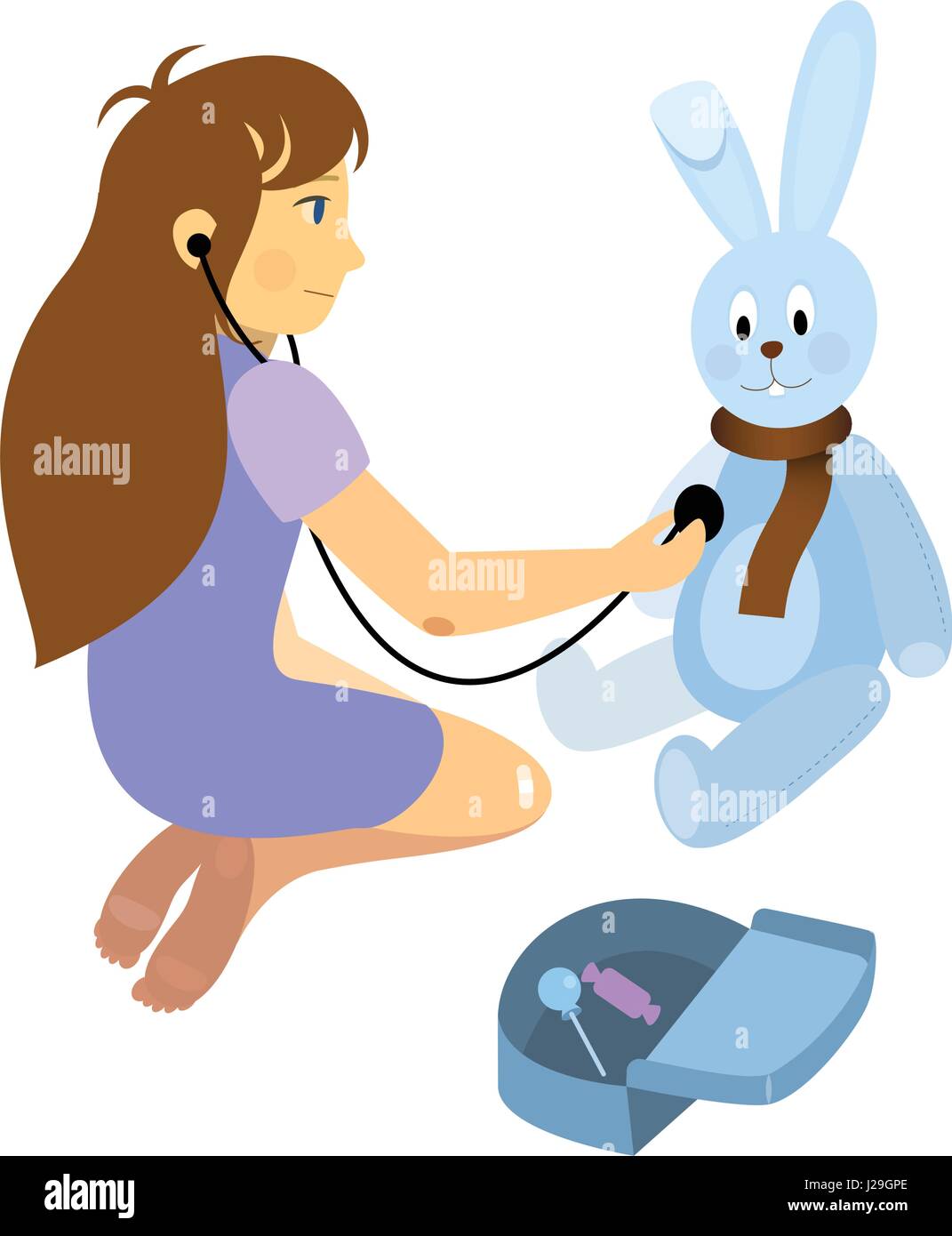 Child doctor examining play Stock Vector Images - Alamy