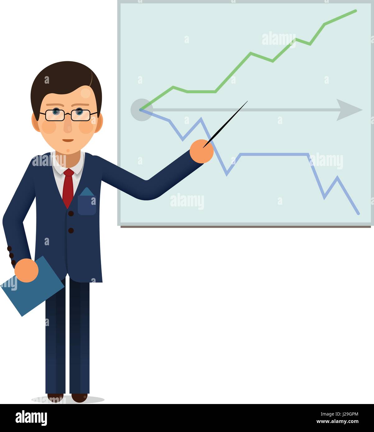 Cartoon business chart showing financial hi-res stock photography and ...