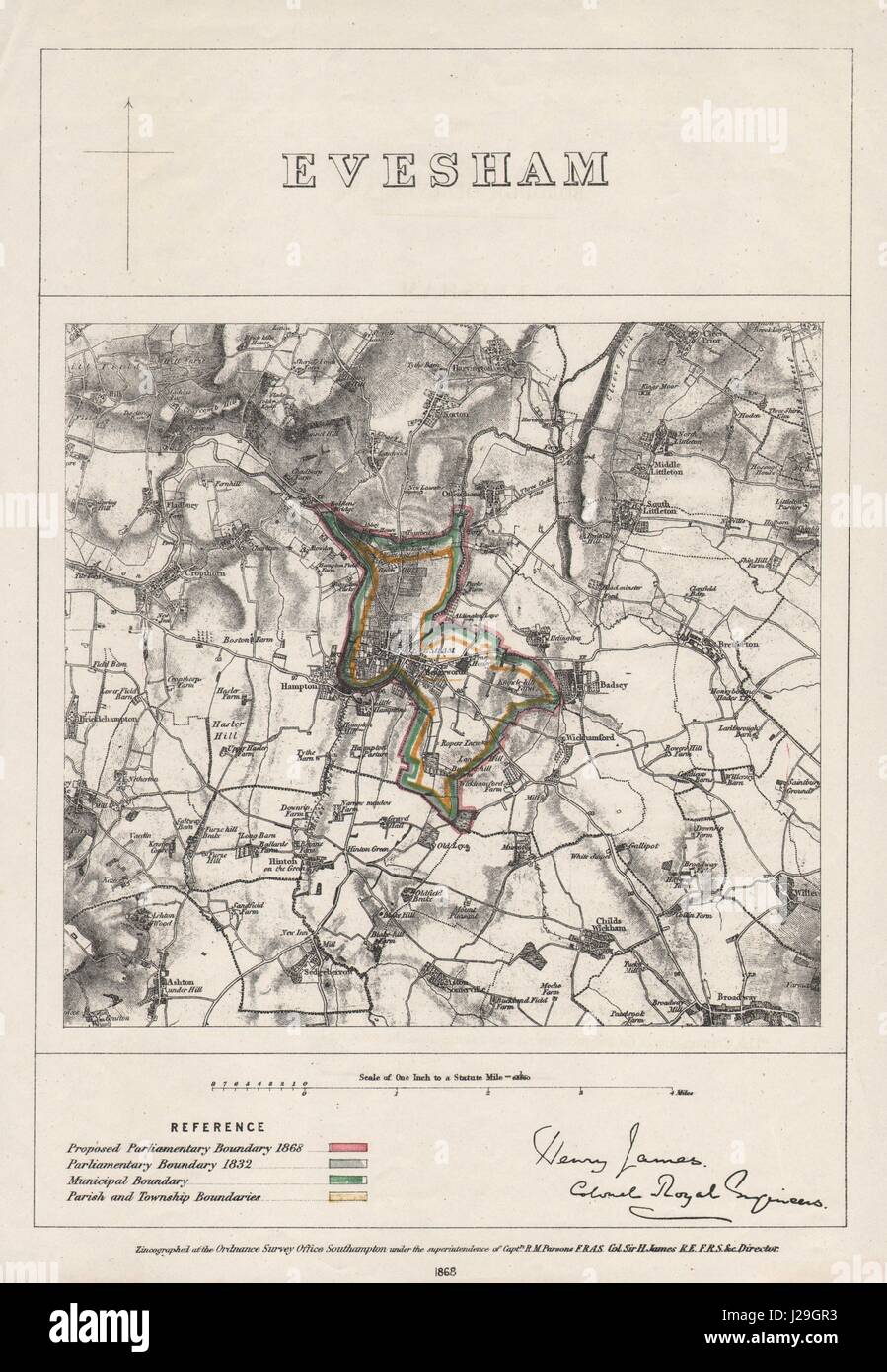 Map of evesham hi-res stock photography and images - Alamy