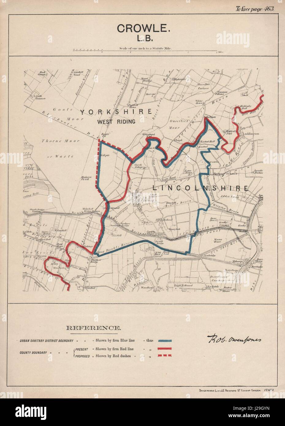 CROWLE borough/town plan. COUNTY BOUNDARY REVISION. Lincolnshire. JONES ...