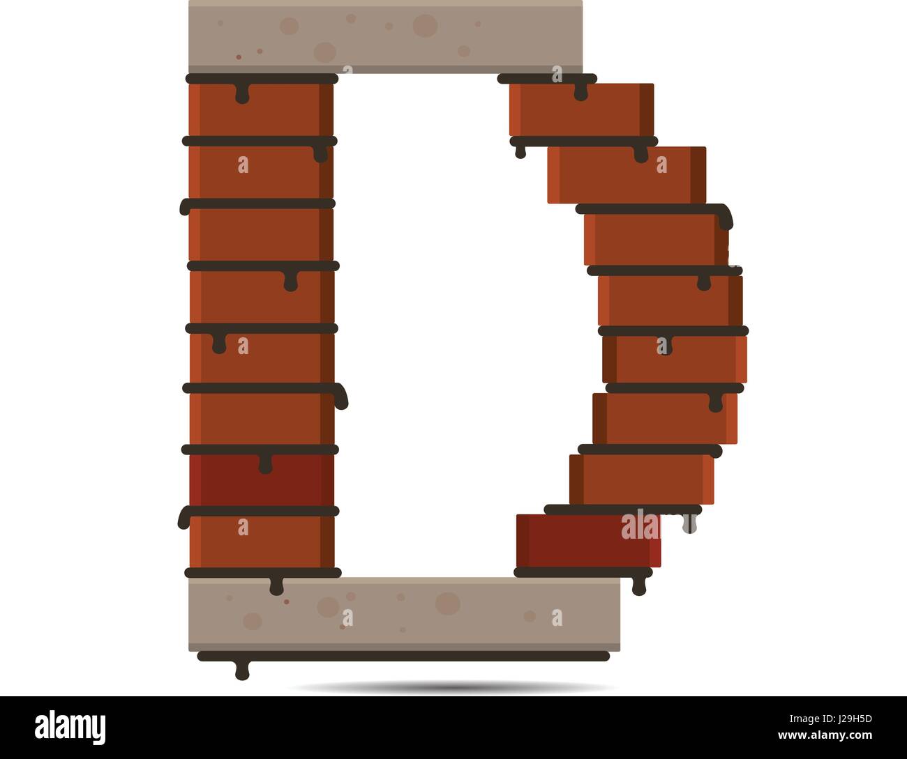 vector brick letter logo D isolated symbol Stock Vector Image & Art - Alamy