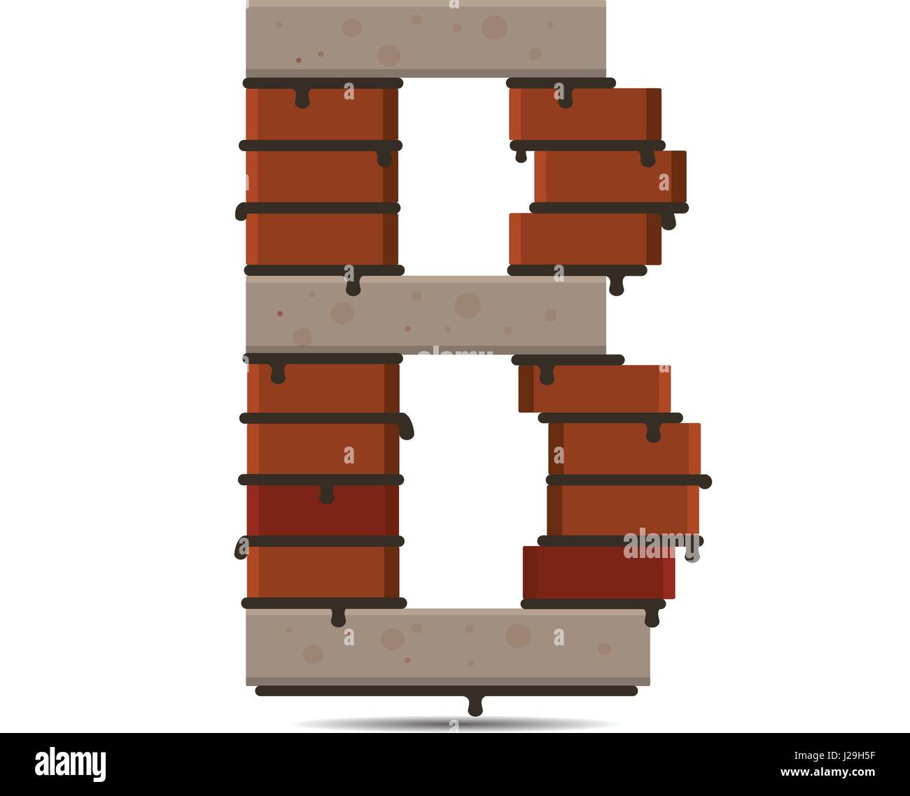 vector brick letter logo B isolated symbol Stock Vector Image & Art - Alamy