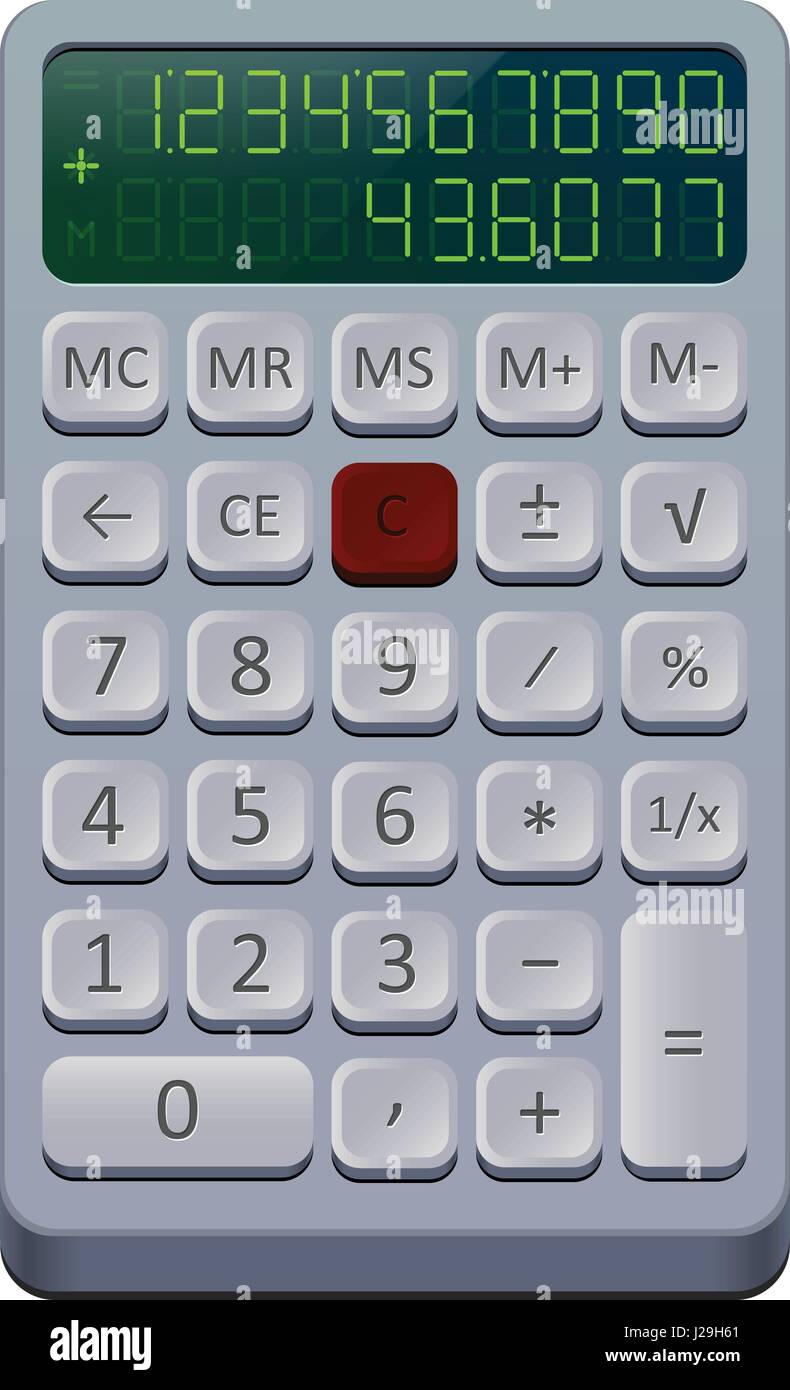 realistic isolated calculator on the white background vector ...