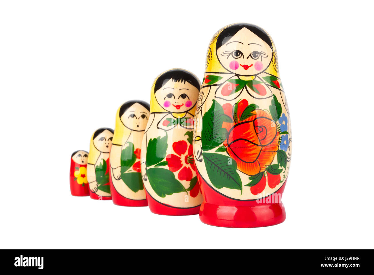 Russian nesting doll on white background Stock Photo - Alamy