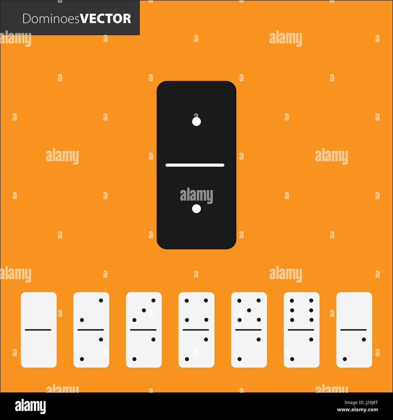Vector. Domino icons are black on an orange background Stock Vector ...