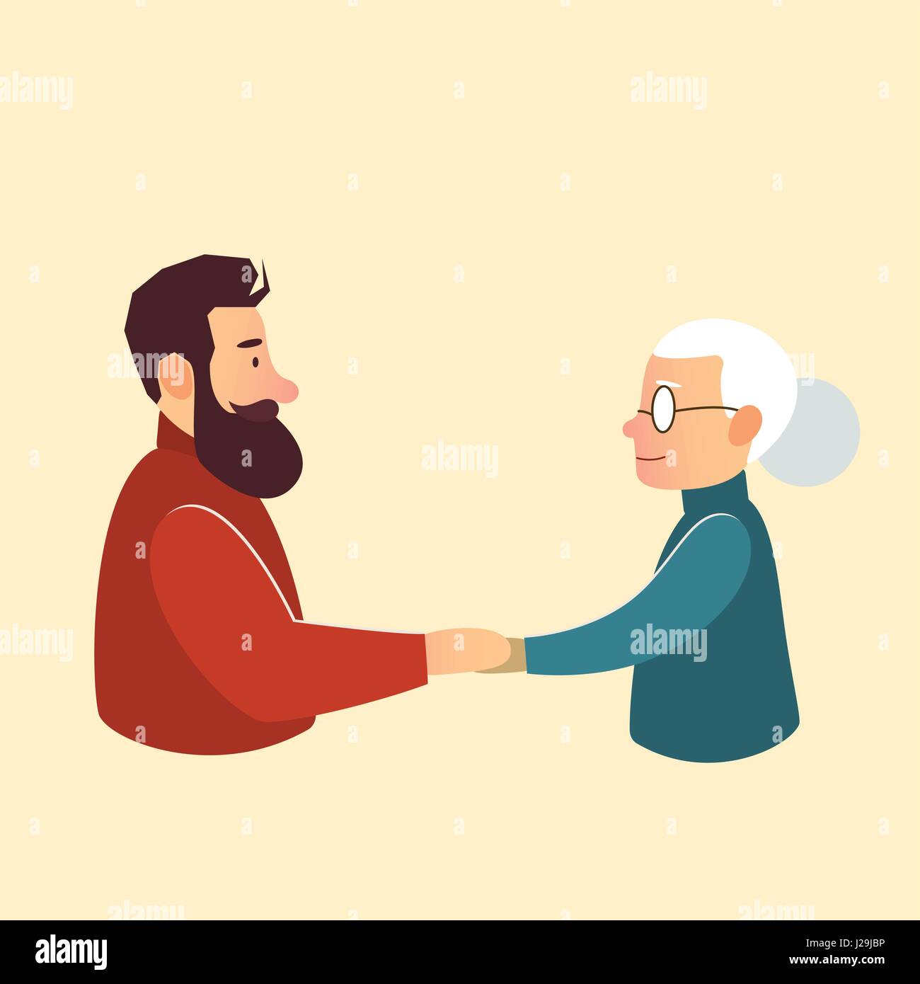 old-woman-son-stock-vector-images-alamy