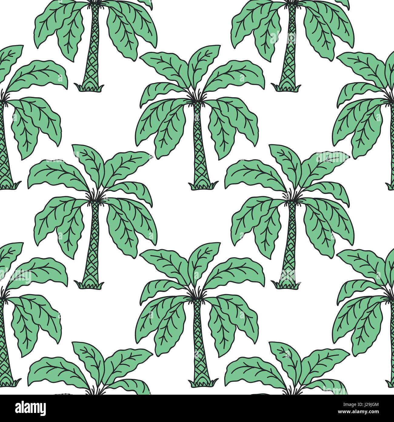 Seamless Tropical Jungle Palm Leaves Pattern Stock Vector Image & Art ...