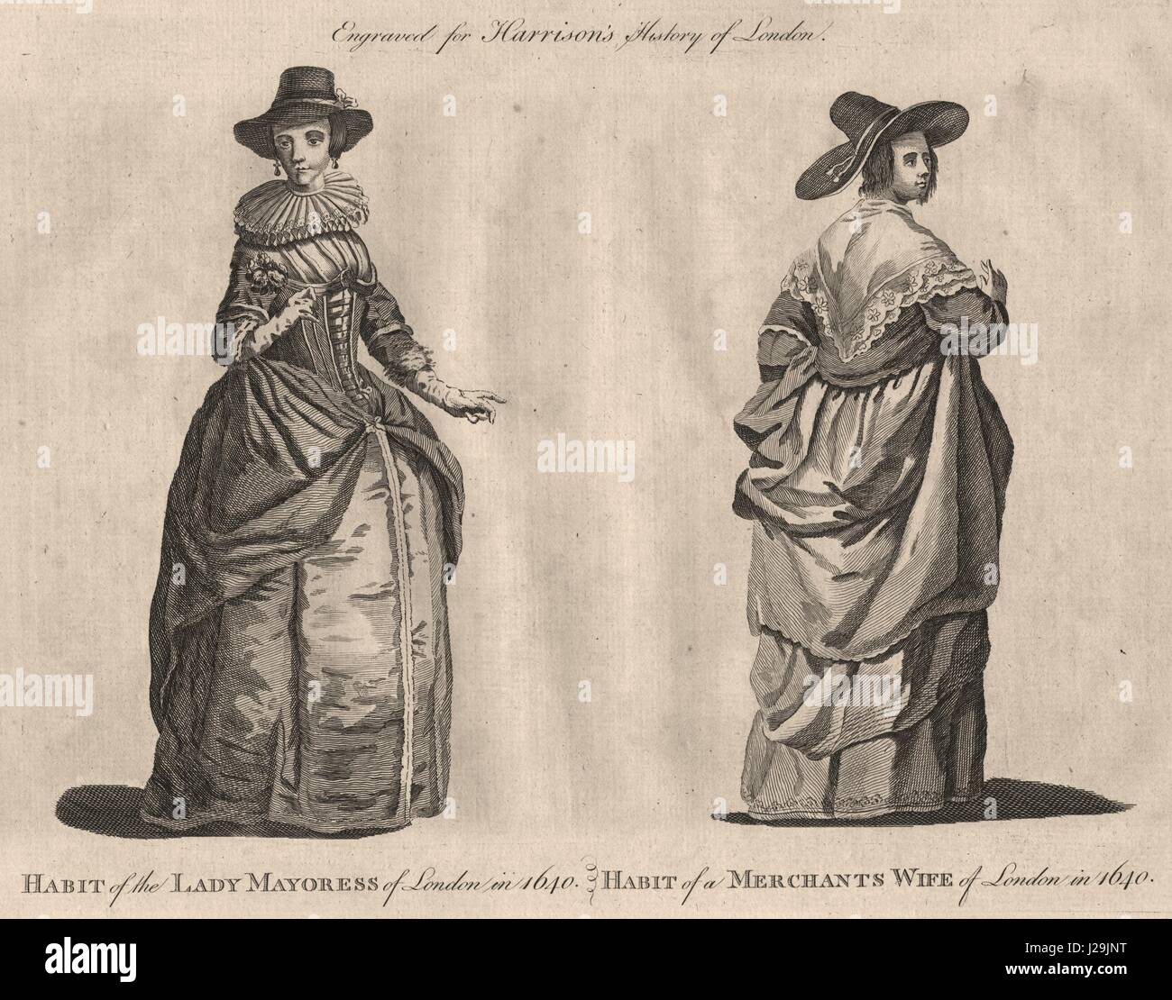 London ladies costume 1640 lady hi-res stock photography and images - Alamy
