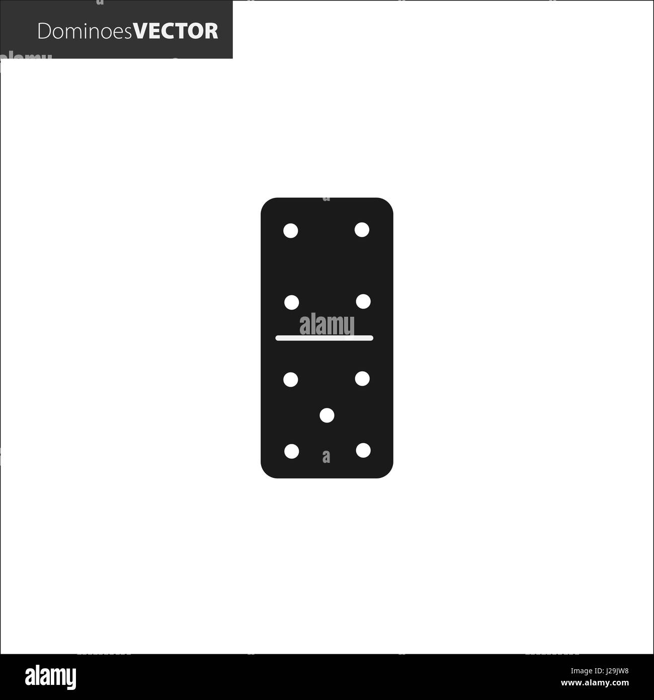 Vector illustration. Domino black icons on white background Stock ...