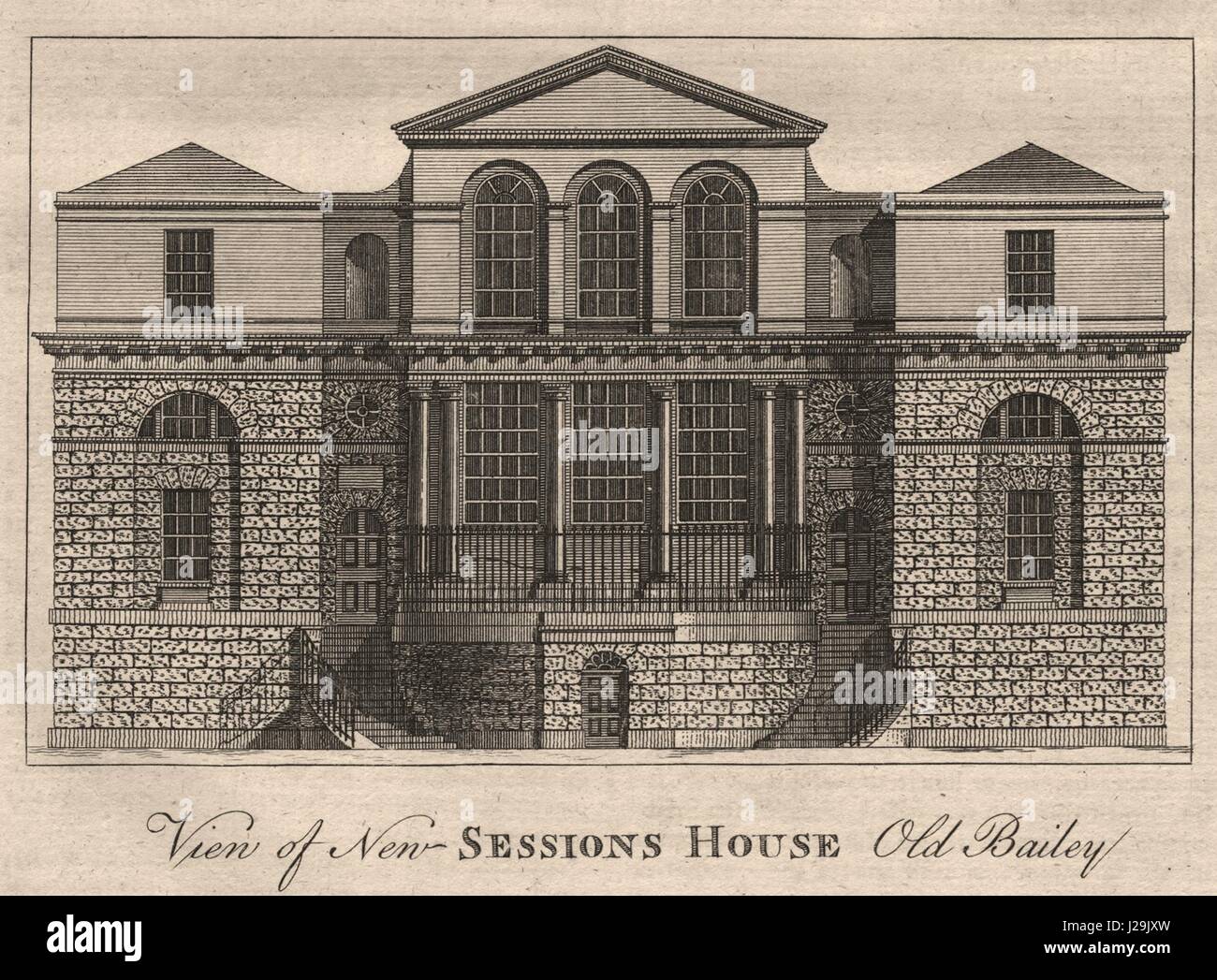 "View of New Sessions House, Old Bailey", London. HARRISON 1776 print ...