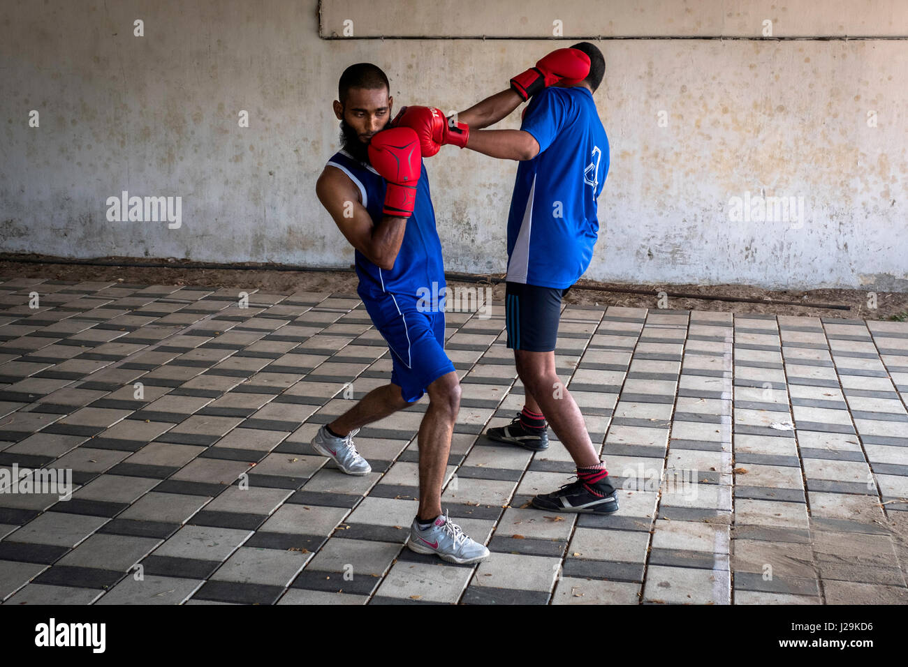 Two students of a boxing school performing their practices Stock Photo ...