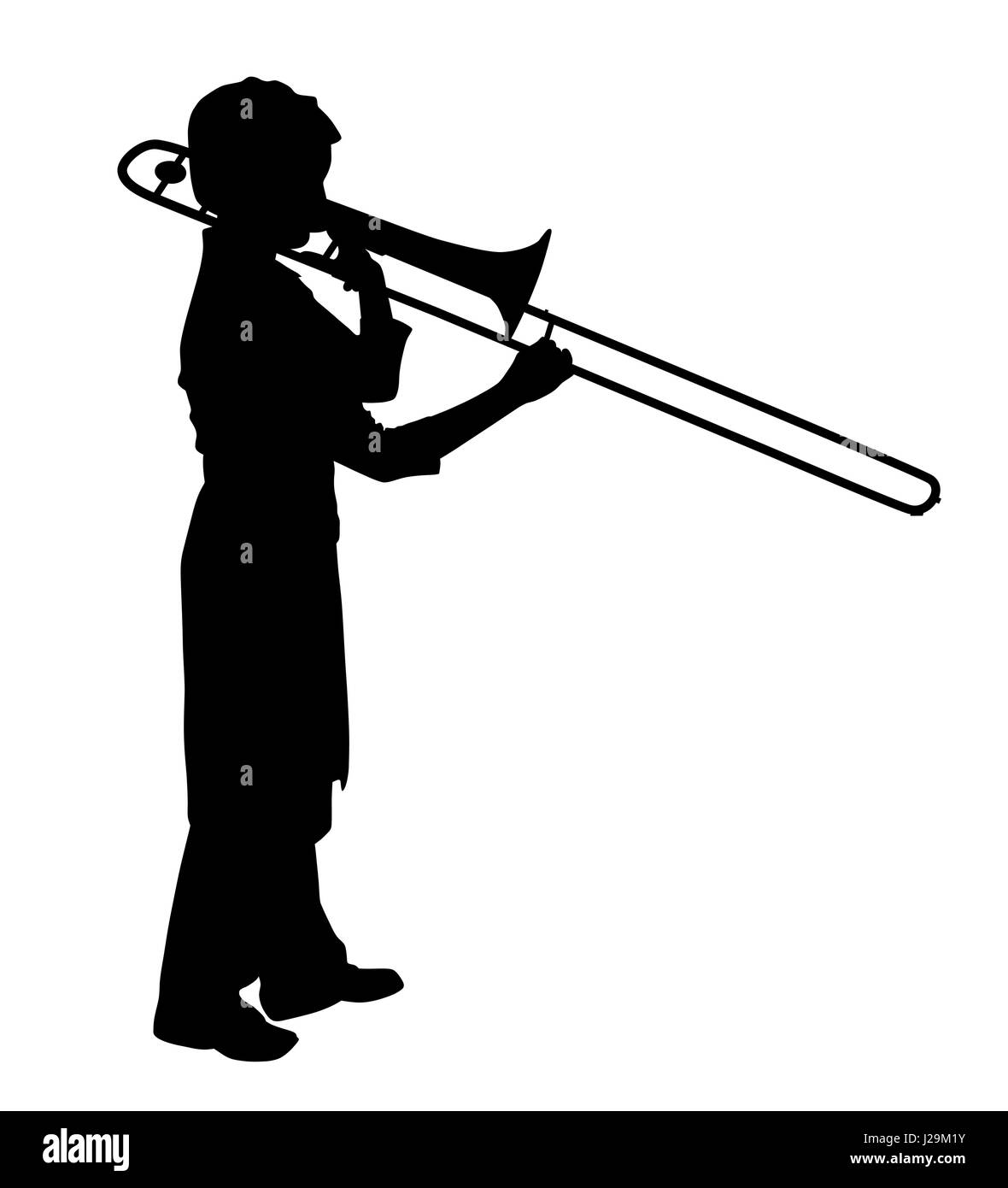 Trombone player Black and White Stock Photos & Images - Alamy