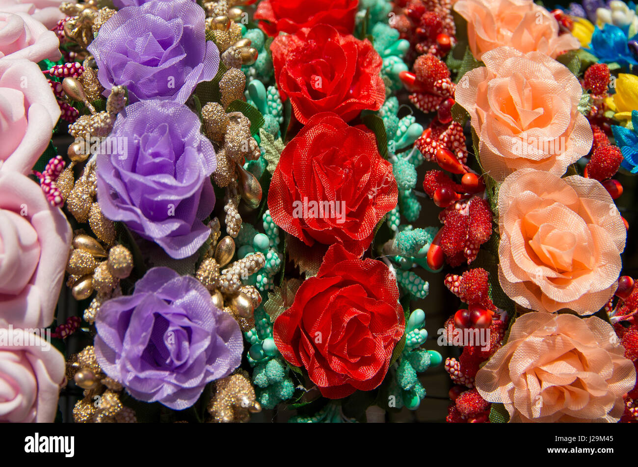 Flowers from textiles Stock Photo - Alamy