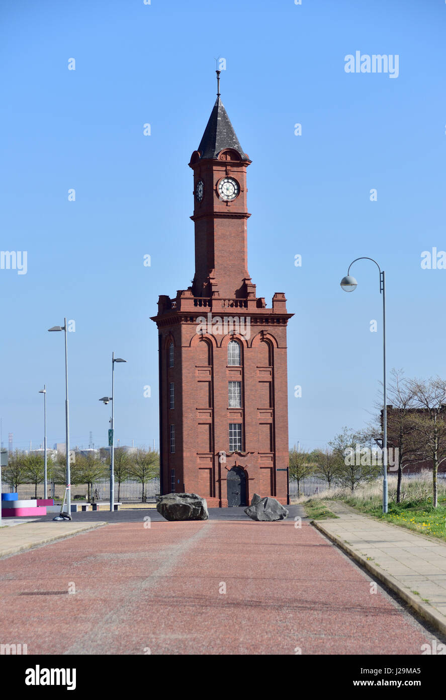 Middlesbrough docks clock tower, the original structure of which was ...