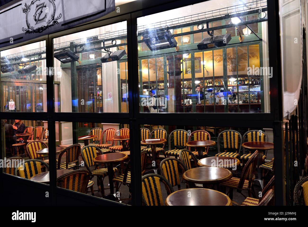 France, Paris, cafe terrace "Le Rostand", located in front of the ...