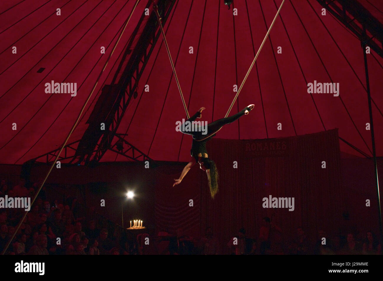 France, Paris, 17th district, boulevard de Reims, Gypsy circus Romanes ...