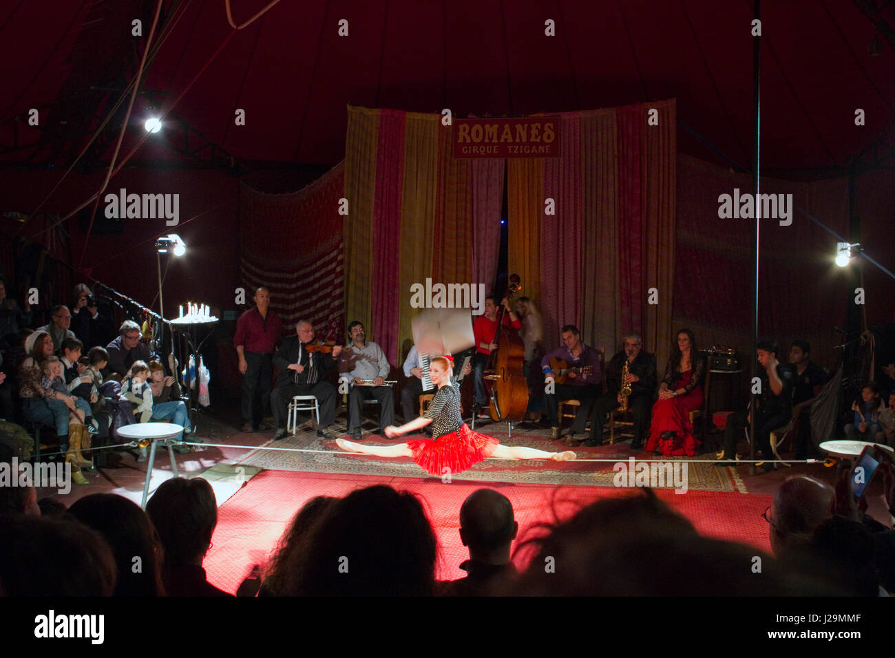 France, Paris, 17th district, boulevard de Reims, Gypsy circus Romanes ...