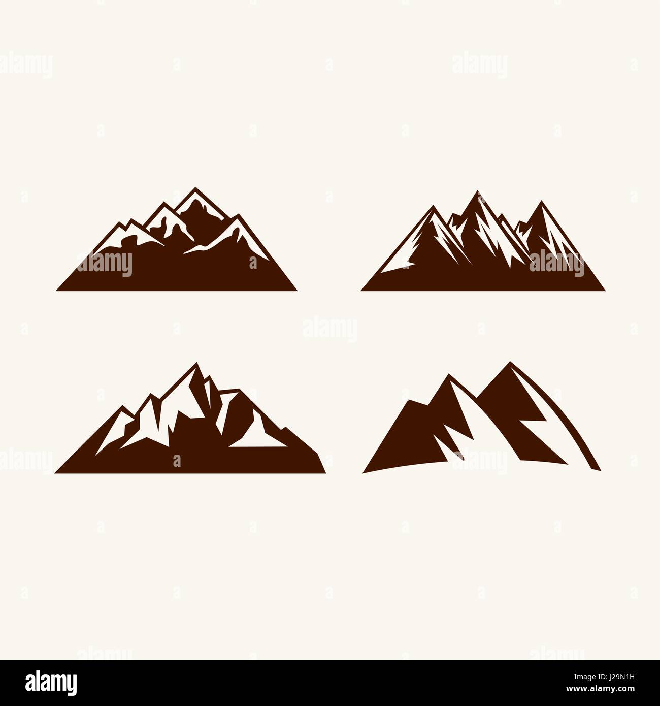 Set of mountains. Elements for illustrations and logos Stock Vector ...