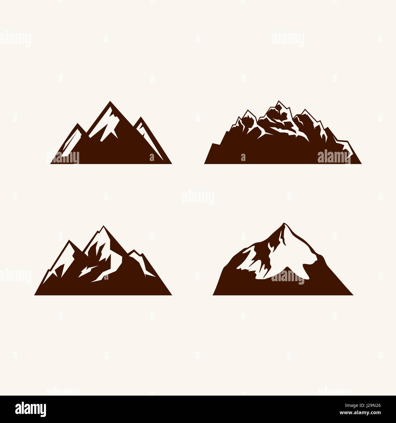 Set of mountains. Elements for illustrations and logos Stock Vector ...