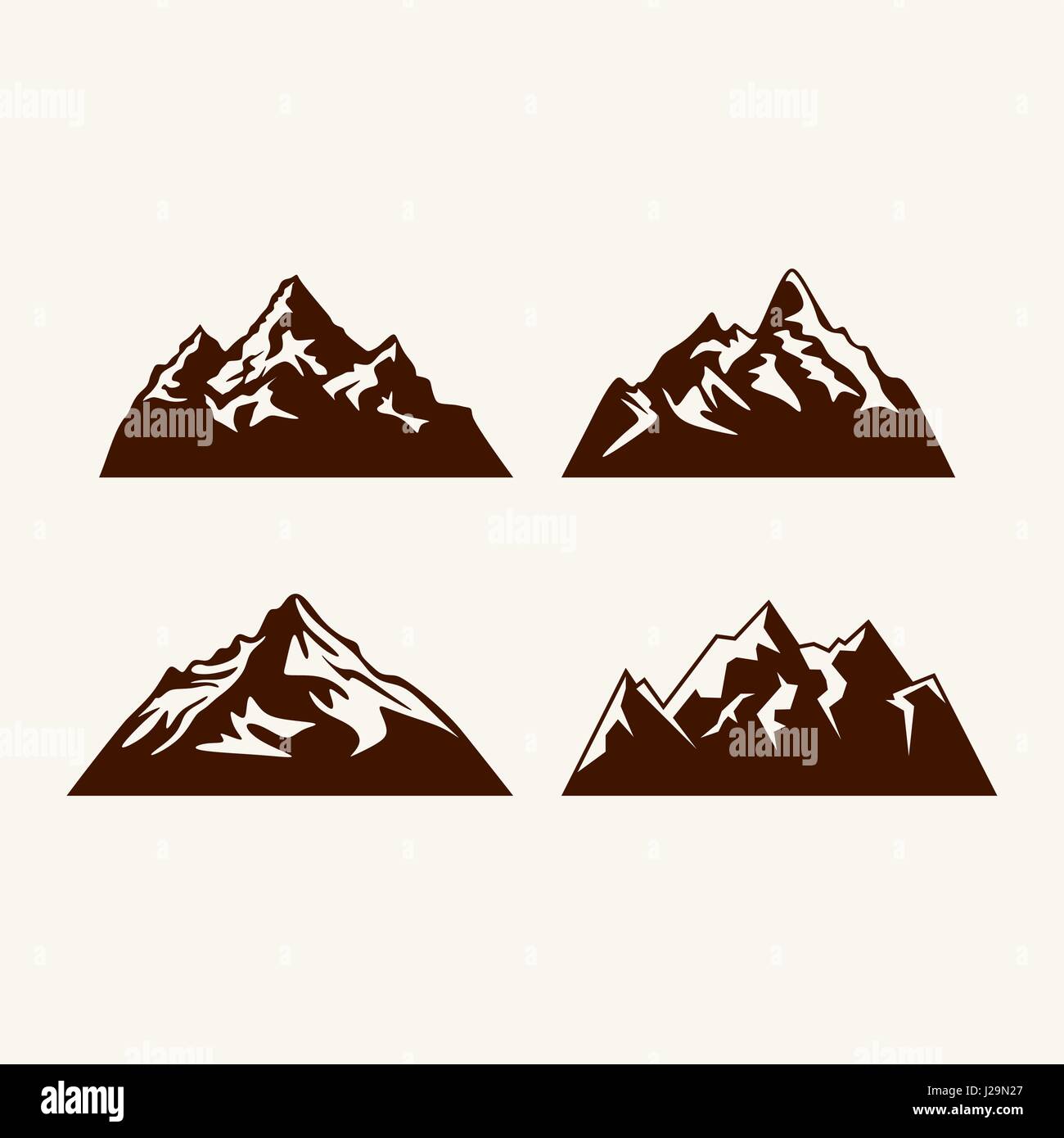 Set of mountains. Elements for illustrations and logos Stock Vector ...