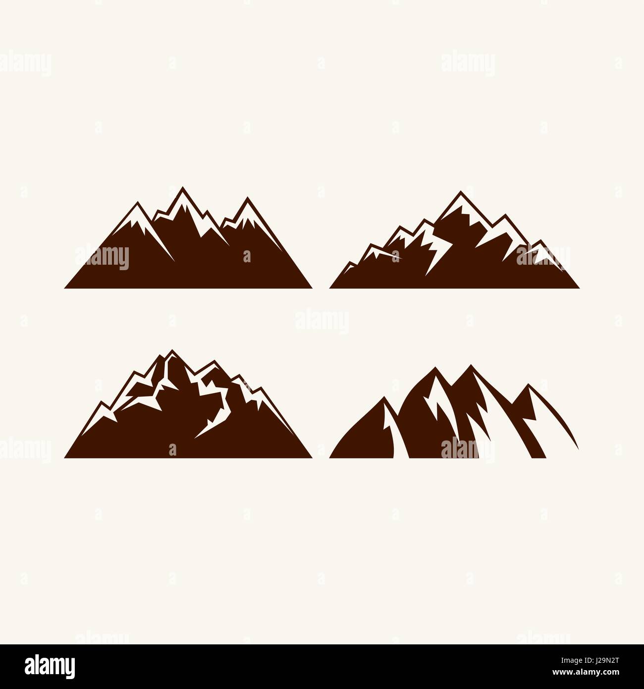 Set of mountains. Elements for illustrations and logos Stock Vector ...