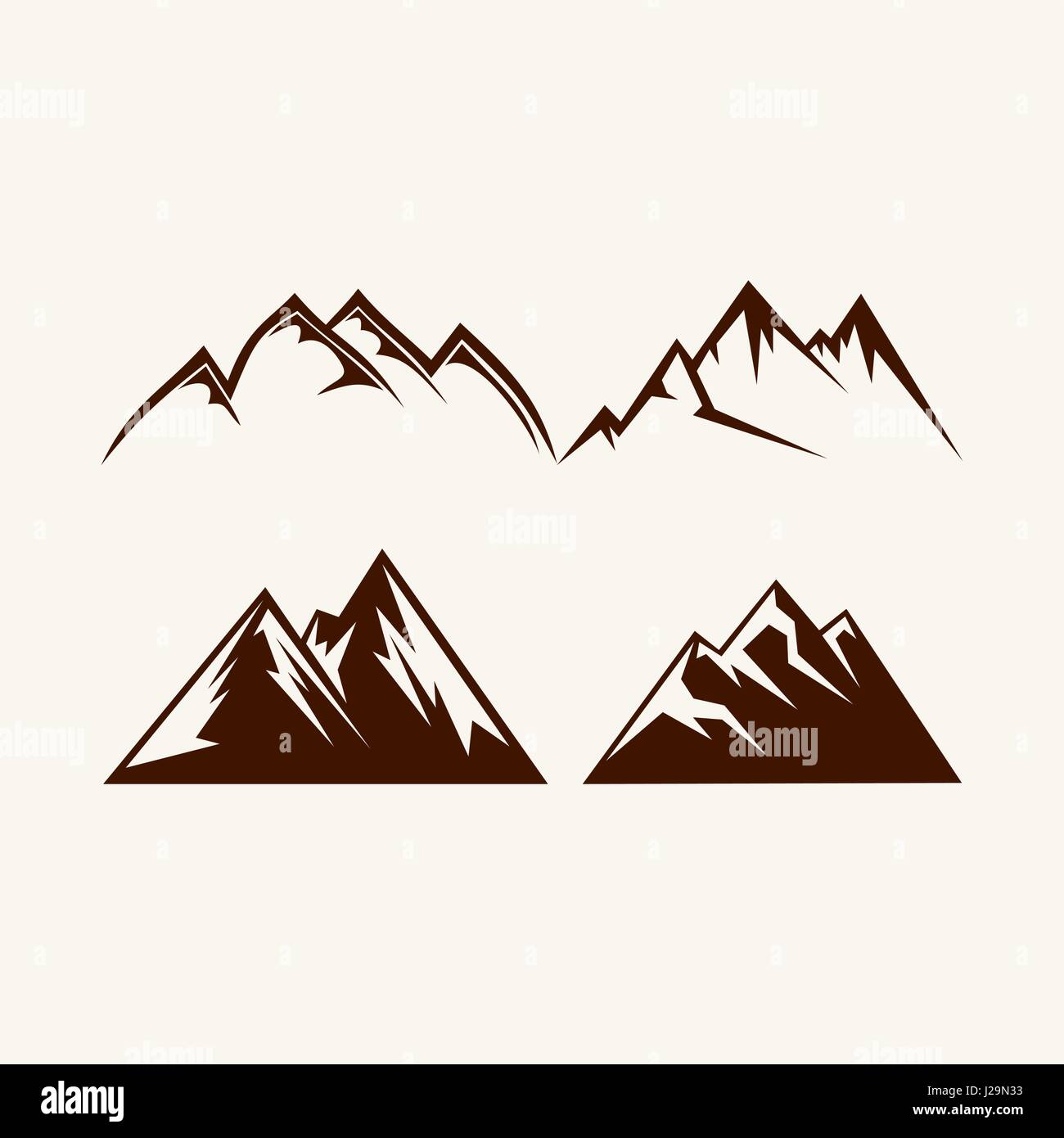Set of mountains. Elements for illustrations and logos Stock Vector ...