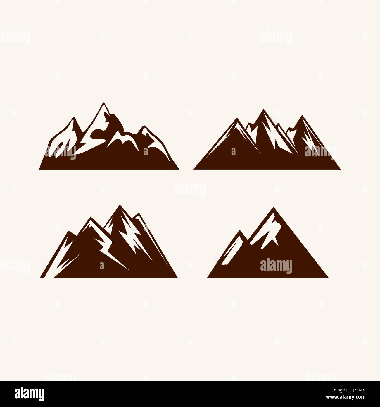 Set of mountains. Elements for illustrations and logos Stock Vector ...