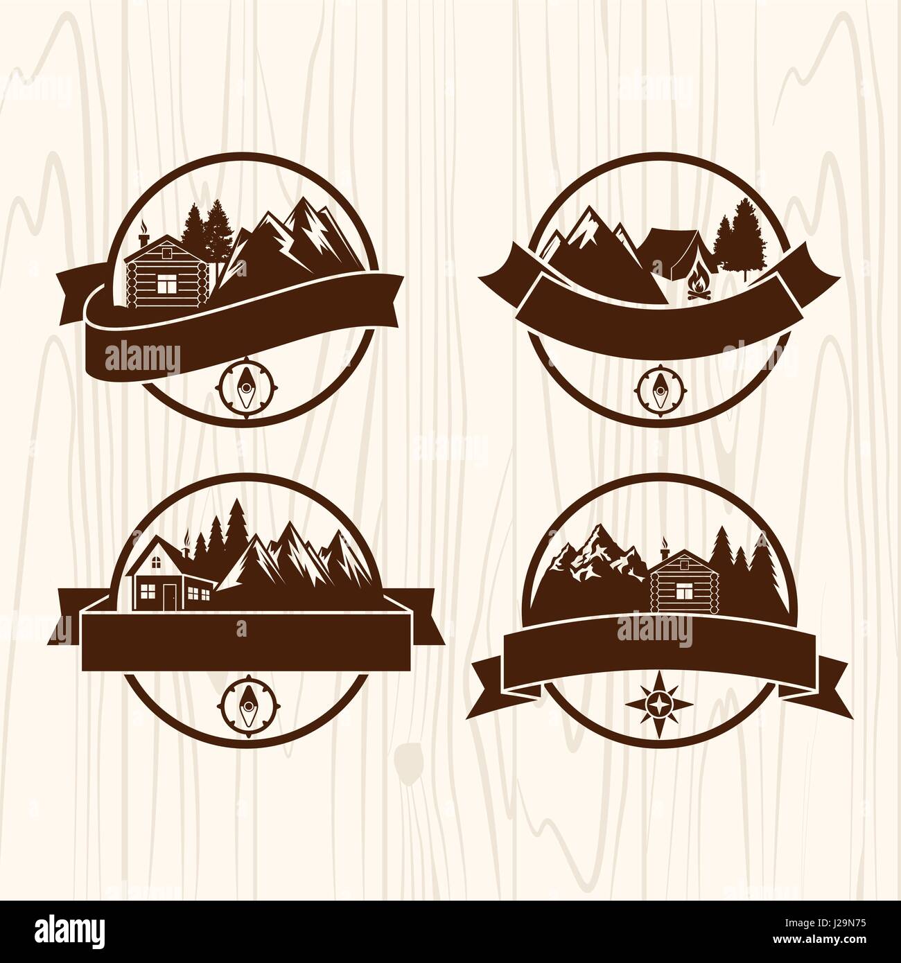 Set of logos of camps Stock Vector Image & Art - Alamy