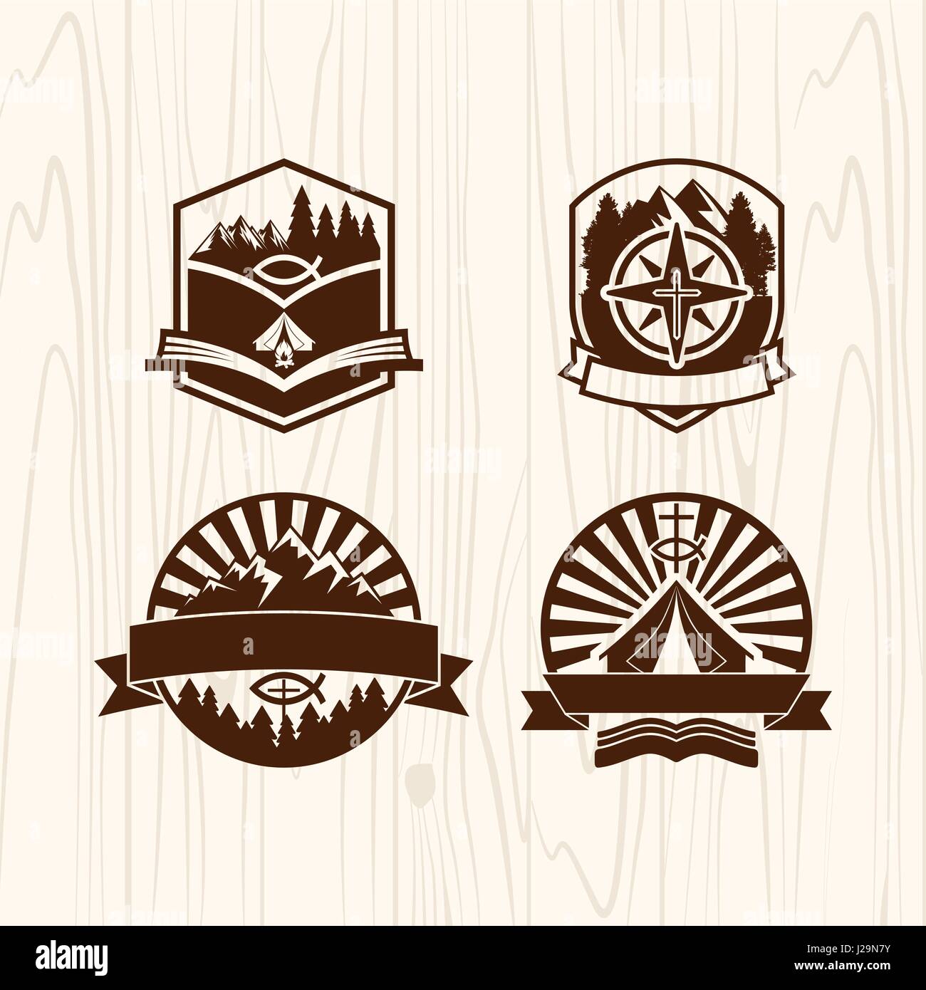 Set of logos of camps Stock Vector Image & Art - Alamy