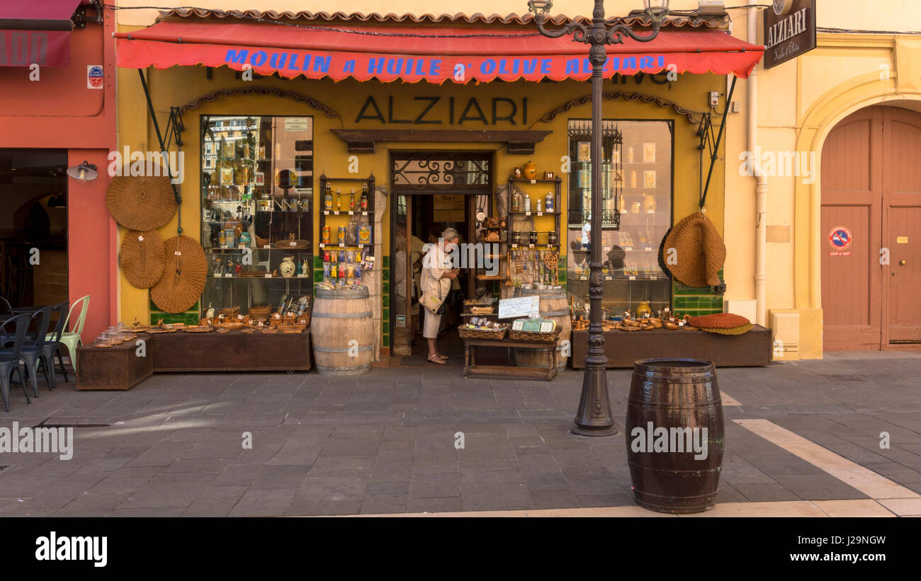 France, South-Eastern France, French Riviera, Nice, oil store Alziari ...