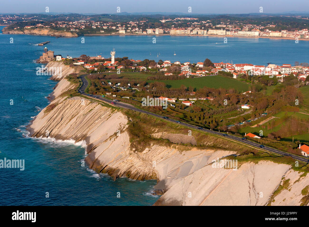 France, South-western France, Basque Country, cliff road, Socoa Fort ...