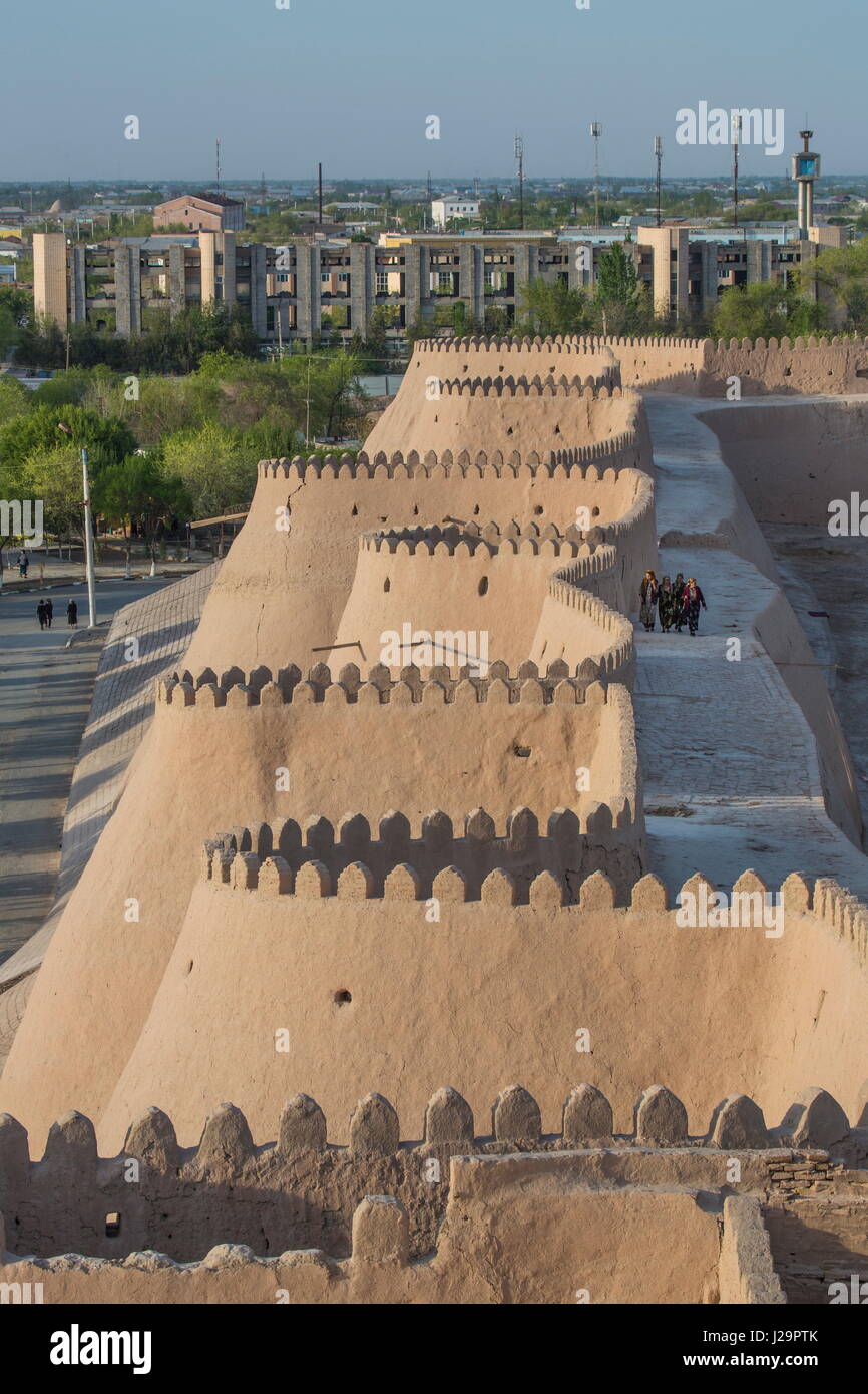 Uzbekistan, Khorezm Region, Khiva (W.H.), Western City Walls Stock ...