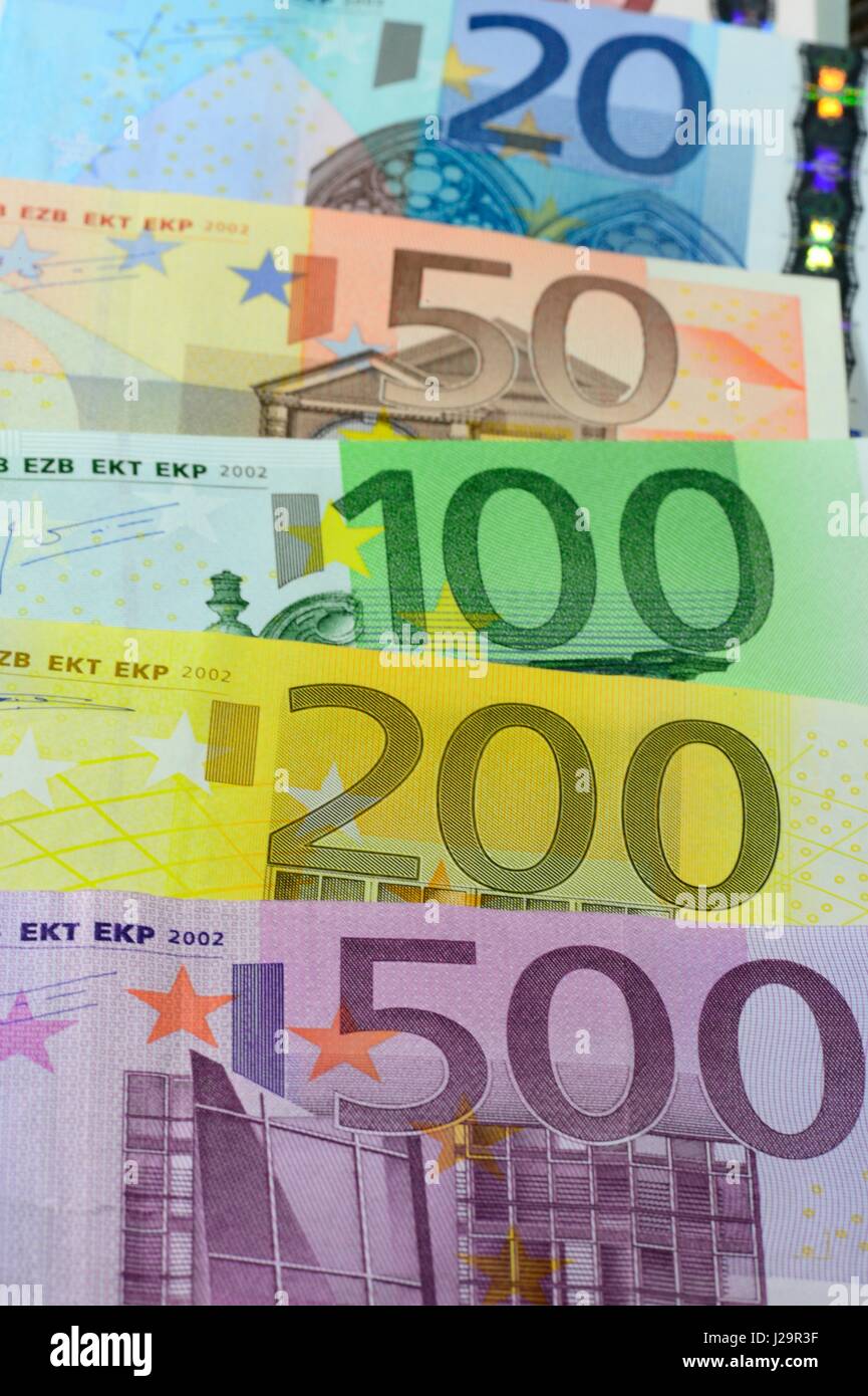 Series of euro banknotes Stock Photo - Alamy
