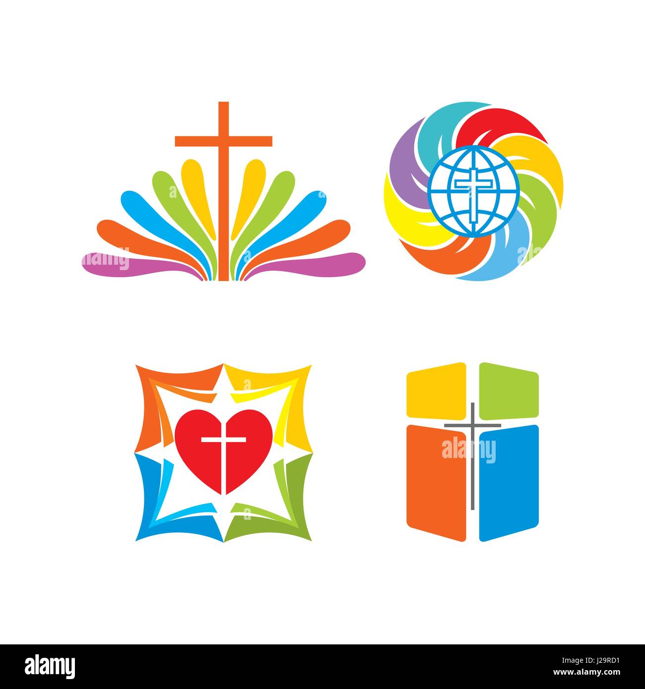 A set of Christian logos for churches and ministries Stock Vector Image ...