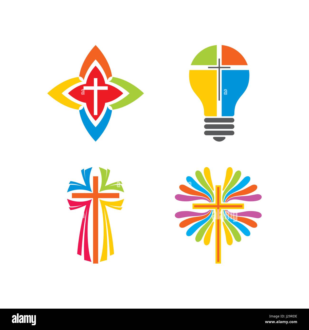 A set of Christian logos for churches and ministries Stock Vector Image ...