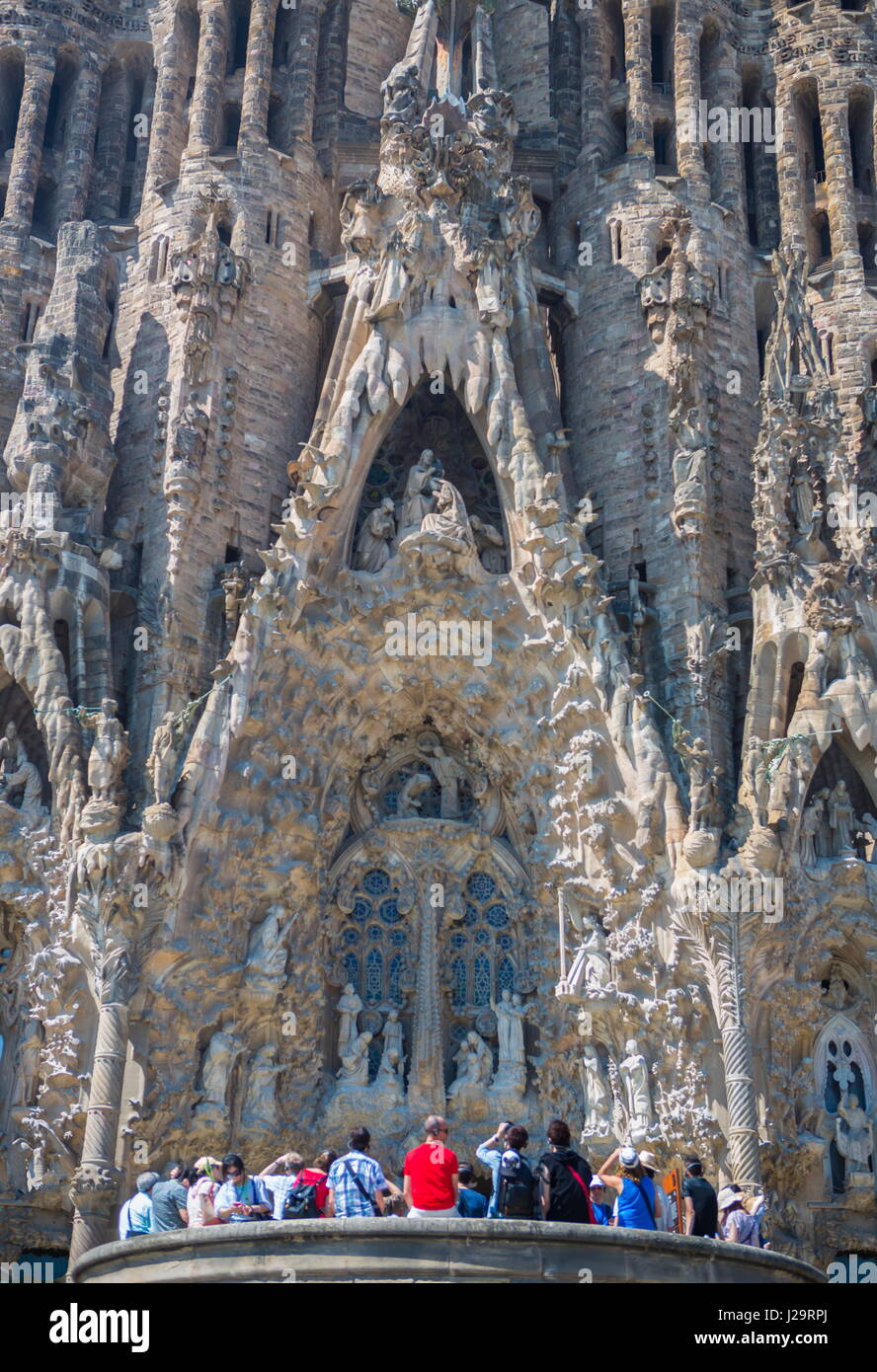 Spain, Catalunya, Barcelona, Sagrada Familia Temple by architect Gaudi ...