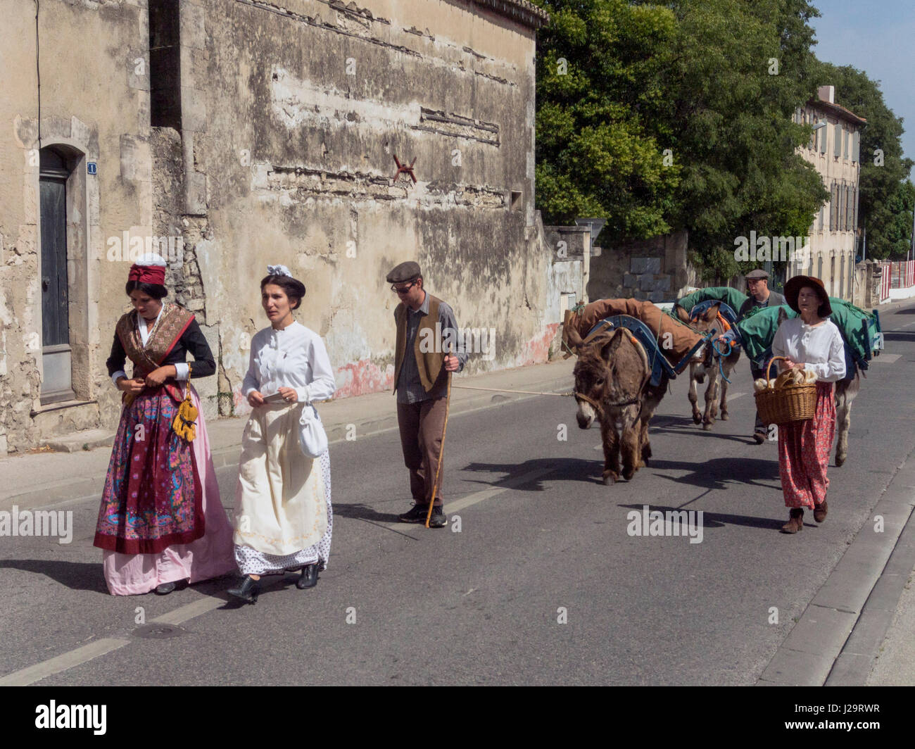 France, Bouches-du-Rhone, St Remy de Provence, Provencal people wearing ...