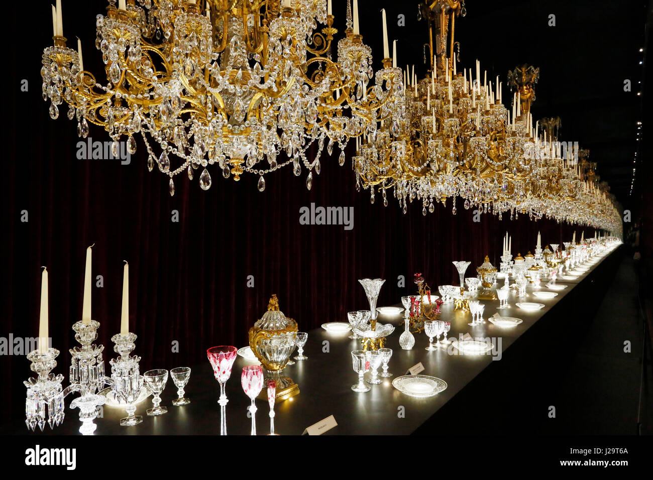 France, Paris. 8th district. Petit Palais. Exhibition on Baccarat. Shot ...