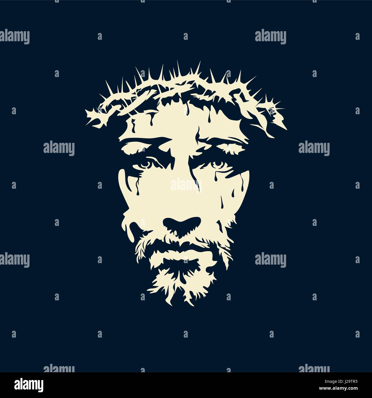The Face of Jesus Christ Stock Vector Image & Art - Alamy