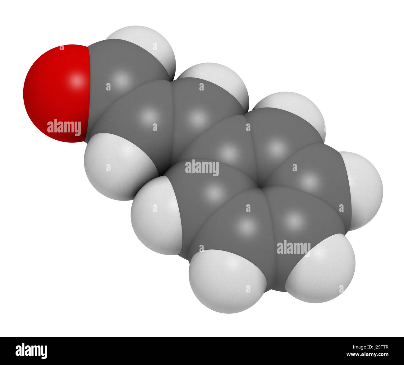 Cinnamaldehyde (cinnamic aldehyde) cinnamon flavor molecule. 3D ...