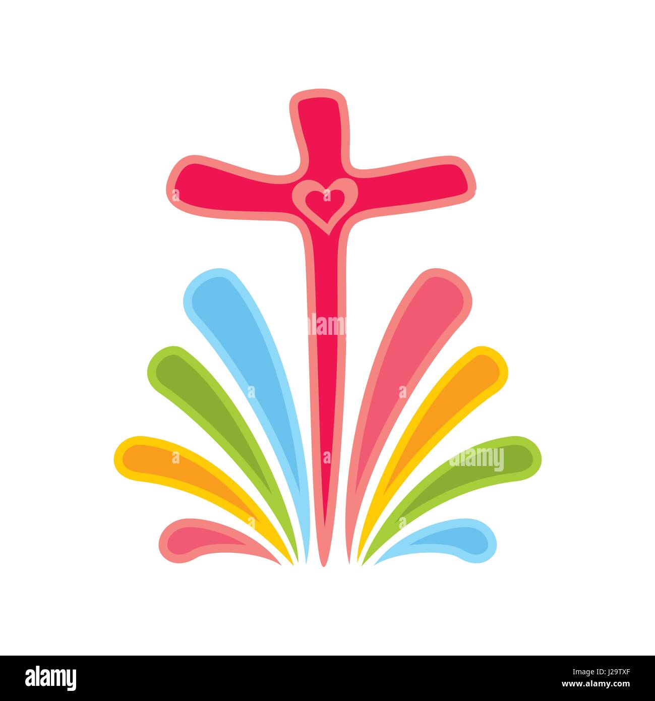 Church logo cross jesus colored hi-res stock photography and images - Alamy