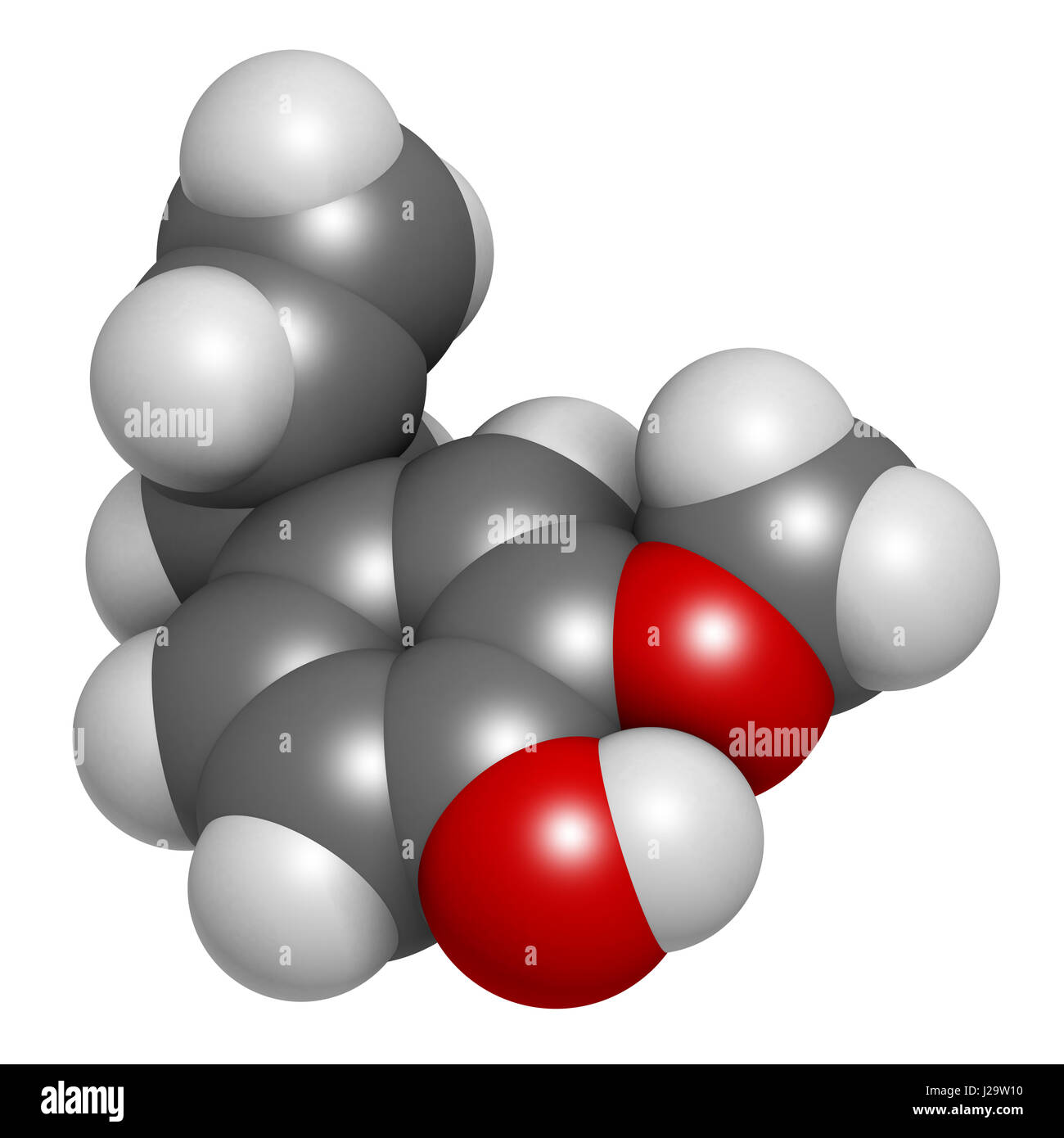 Eugenol herbal essential oil molecule. Present in cloves, nutmeg, etc ...
