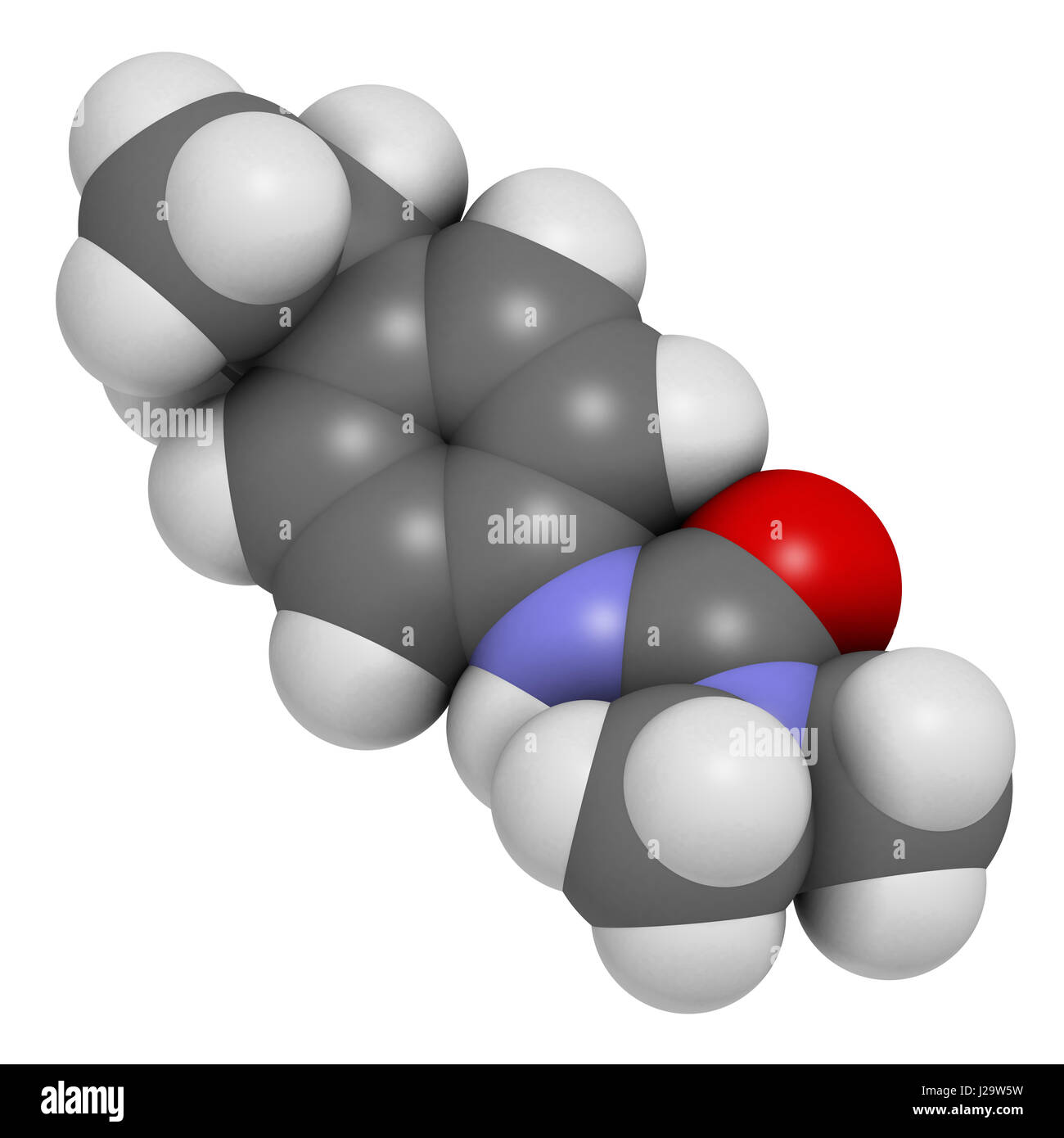 Isoproturon herbicide molecule. 3D rendering. Atoms are represented as ...