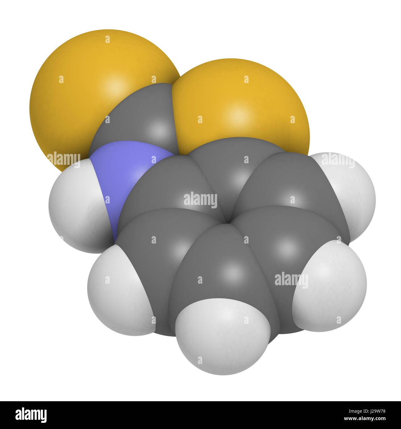 Mercaptobenzothiazole (MBT) skin sensitizer molecule. Used as rubber ...