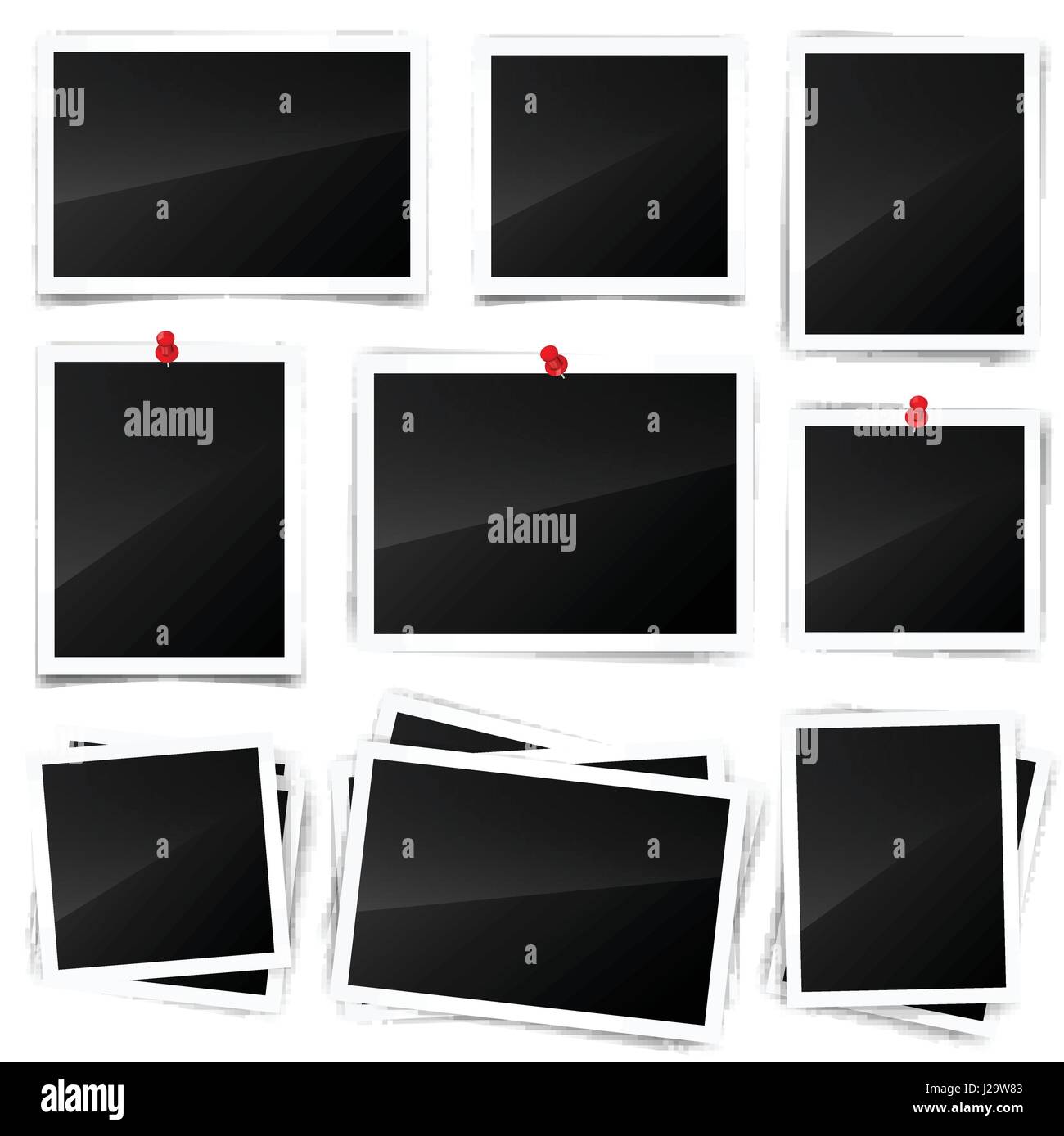 Photo card,frame,film set. Retro,vintage photograph with shadow and ...